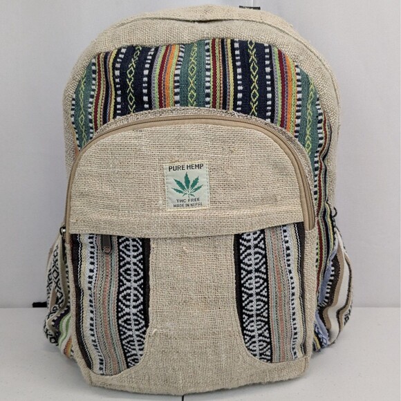 Handmade | Bags | Handmade Pure Himalayan Hemp Backpack Travel Hippie ...